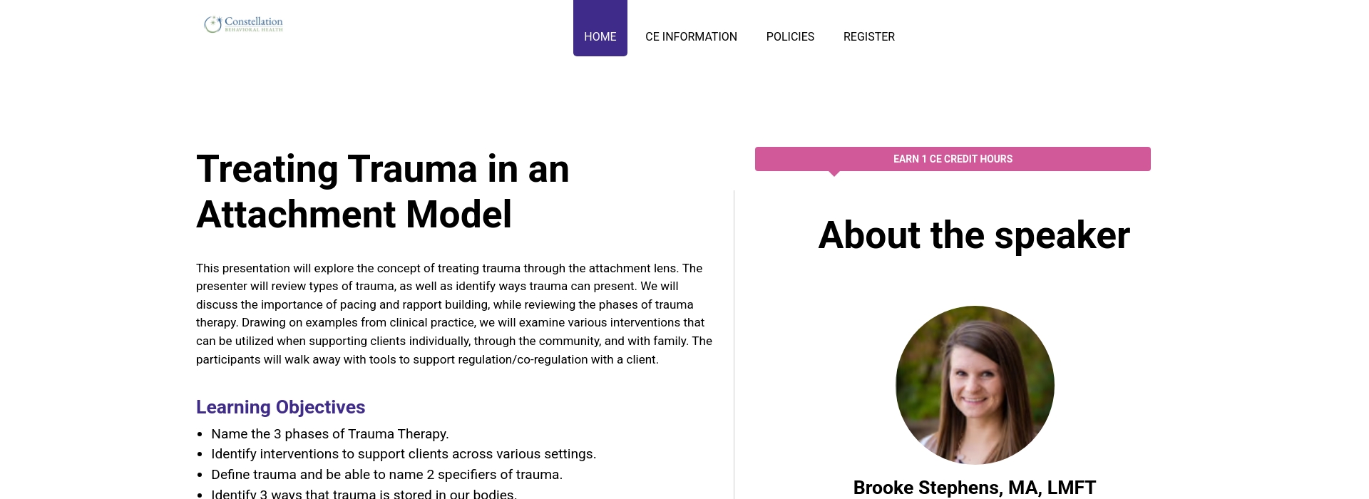Treating Trauma in an Attachment Model